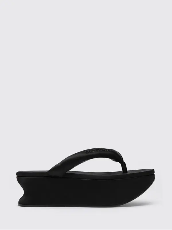 Balenciaga Satin Gaeta Wedge Flip Flops