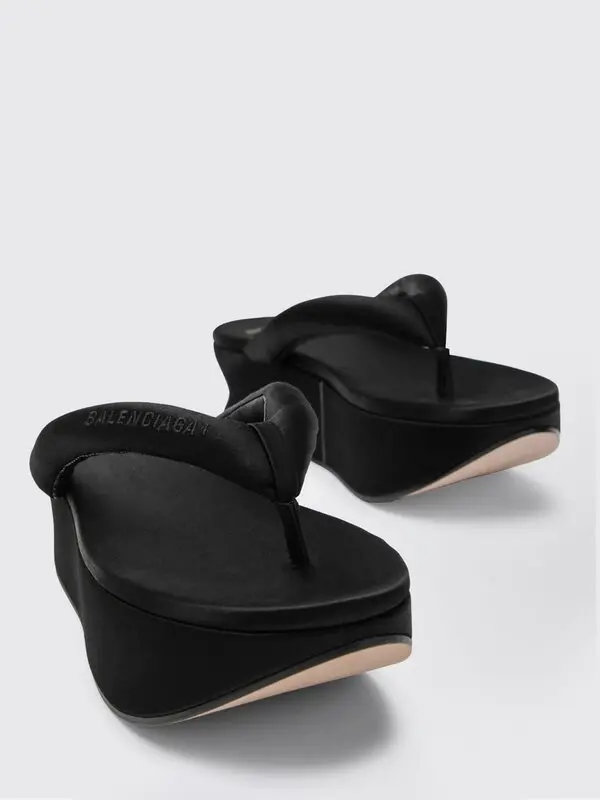 Balenciaga Satin Gaeta Wedge Flip Flops