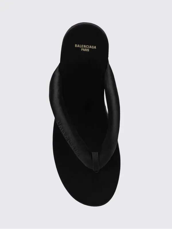Balenciaga Satin Gaeta Wedge Flip Flops