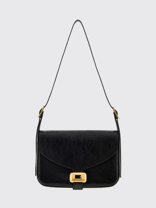 Balenciaga Clicca Arena Leather Shoulder Bag - Black