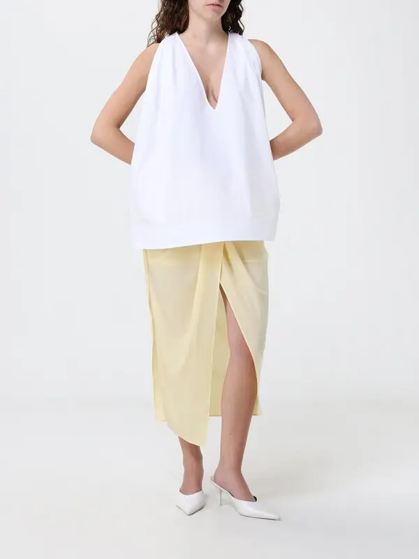 Jacquemus Draped Polyester Midi Skirt - Yellow