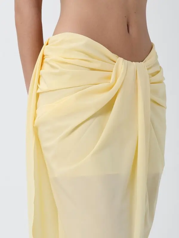 Jacquemus Draped Polyester Midi Skirt - Yellow