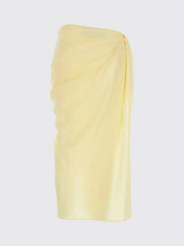 Jacquemus Draped Polyester Midi Skirt - Yellow