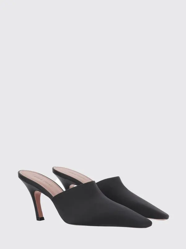 Amina Muaddi Jamie Silk Satin Mules - Black