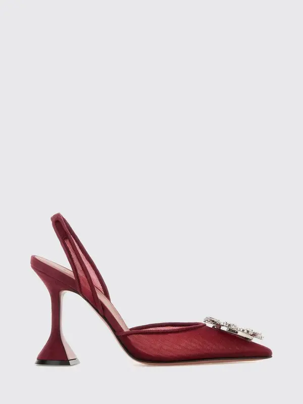 Amina Muaddi Begum Slingback With Jewel Buckle - Sand