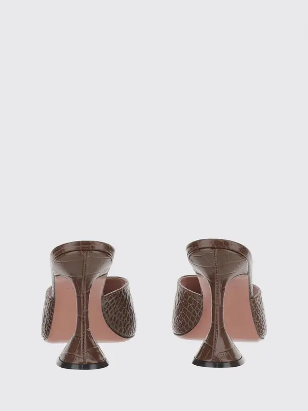 Amina Muaddi Lupita Croc-effect Leather Mules - Brown