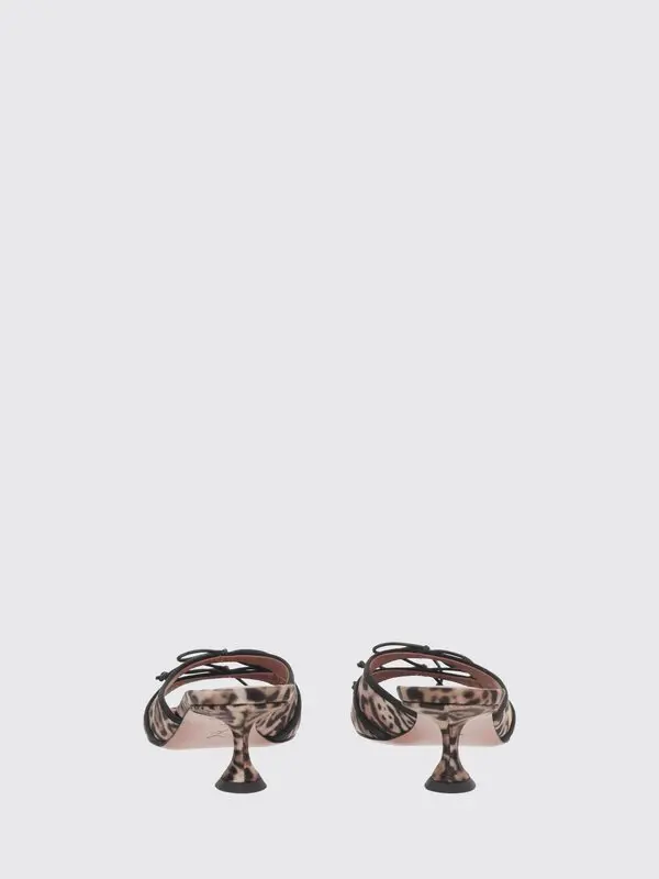Amina Muaddi Leopard Print Heeled Mules - Red