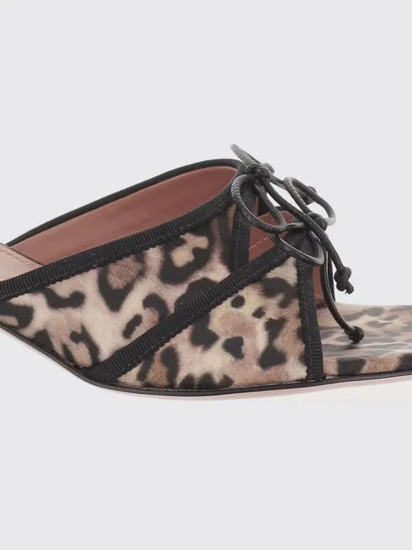Amina Muaddi Eleonora Mules With Animalier Print - Red