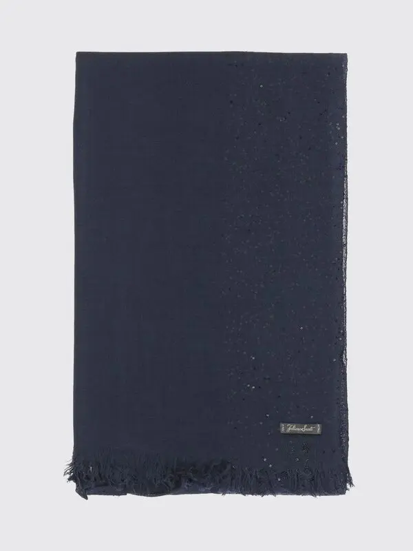 Faliero Sarti Virgin Wool Blend Scarf With Sequins - Black