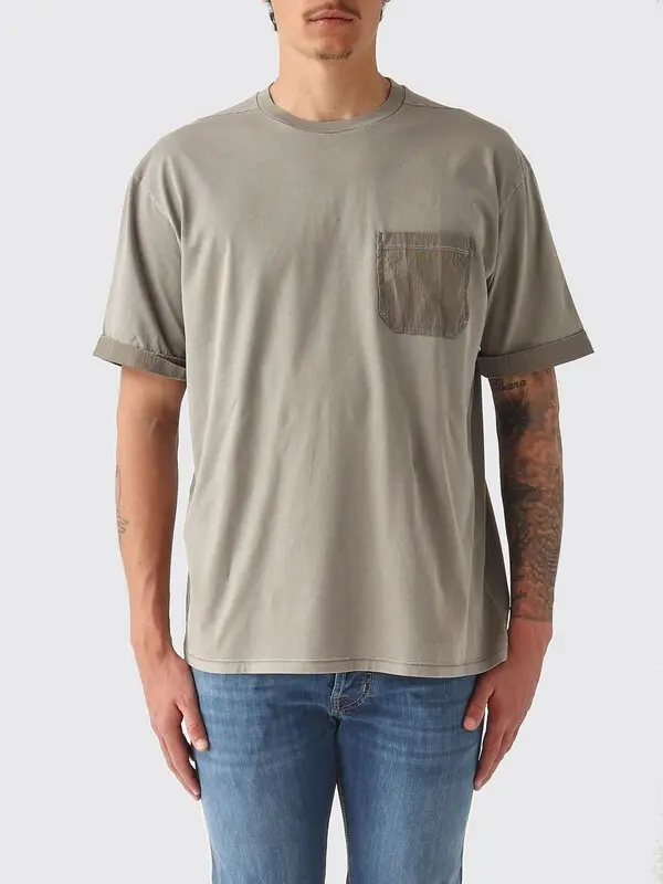 Premiata Cotton Crew Neck T-shirt With Patch Pocket - Grey