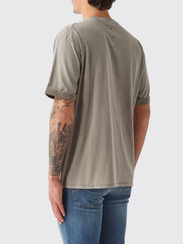Premiata Cotton Crew Neck T-shirt With Patch Pocket - Grey