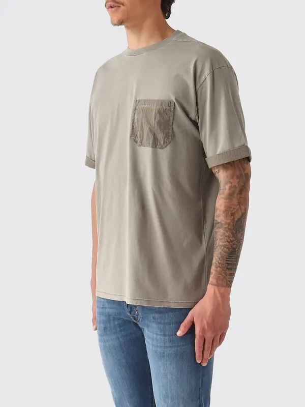 Premiata Cotton Crew Neck T-shirt With Patch Pocket - Grey