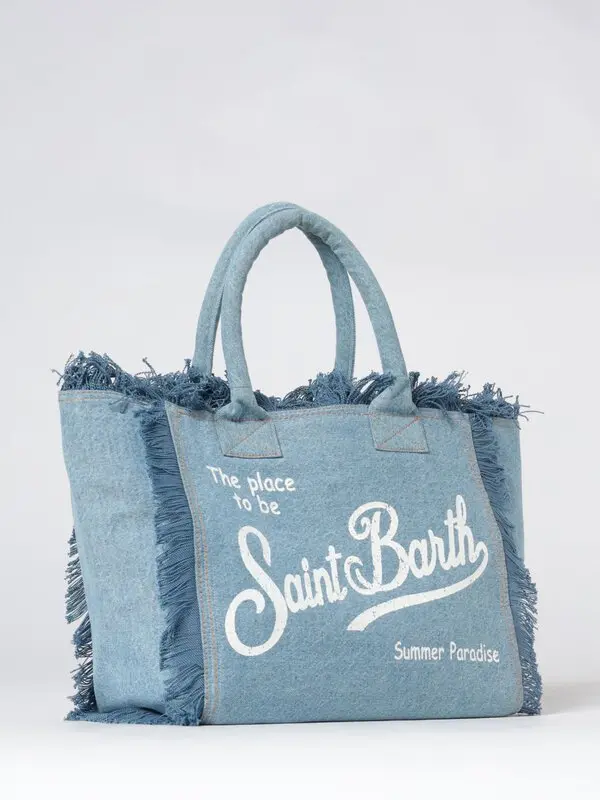 MC2 SAINT BARTH Printed Cotton Vanity Bag With Logo - Blue 2