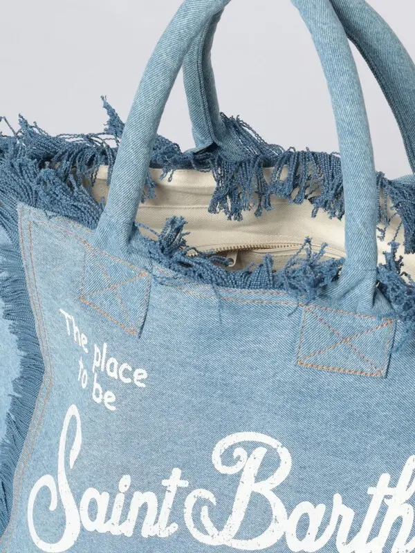 MC2 SAINT BARTH Printed Cotton Vanity Bag With Logo - Blue 2