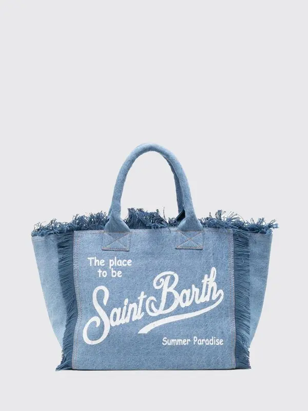 MC2 SAINT BARTH Tote Bag With Fringe Detail - Denim