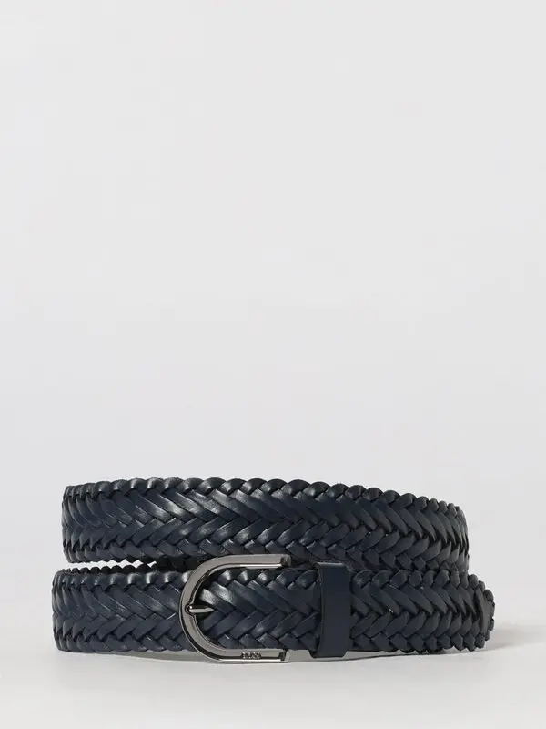 BOSS Woven Leather Belt - Blue