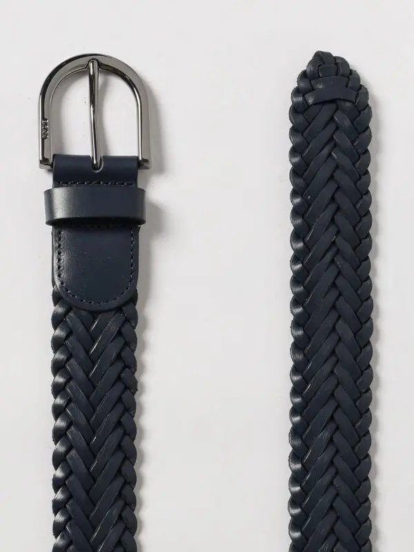 BOSS Woven Leather Belt - Blue