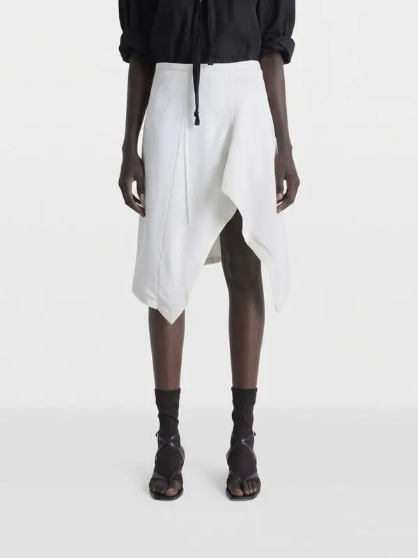 LEMAIRE Asymmetrical Viscose Midi Skirt - White