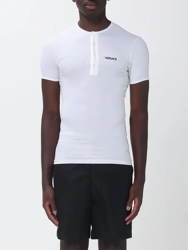 Versace Cotton T-shirt With Embroidered Logo