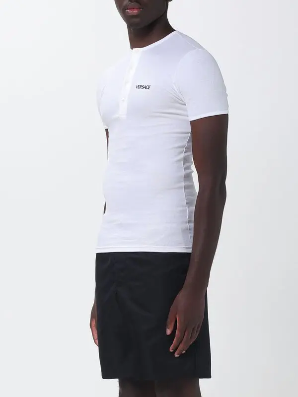 Versace Cotton T-shirt With Embroidered Logo