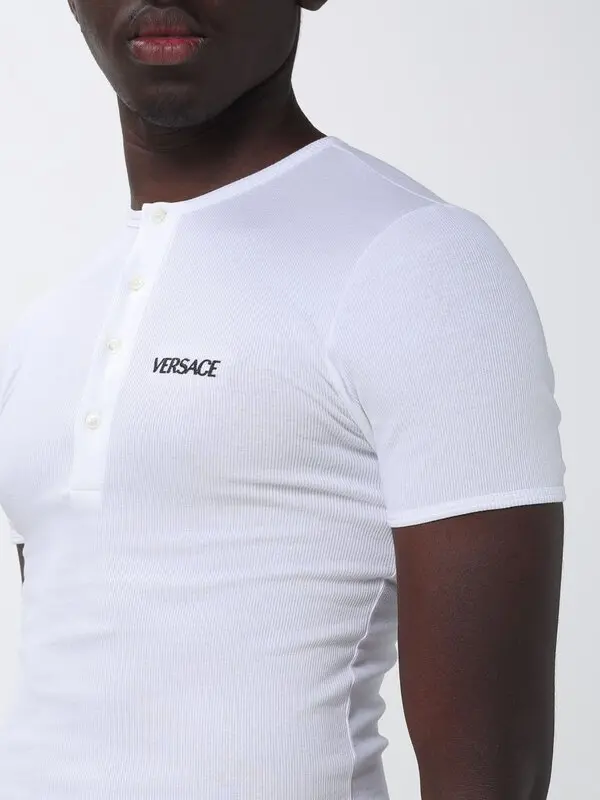 Versace Cotton T-shirt With Embroidered Logo