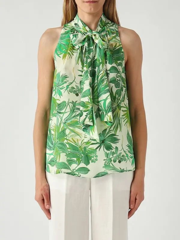 Malìparmi Botanic Jungle Viscose Blouse - Green