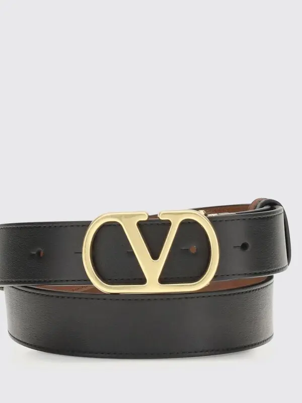 Valentino Garavani Vlogo Signature Reversible Belt In Smooth Calfskin Leather - Black 1