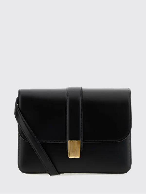 Khaite Blake Smooth Calfskin Leather Crossbody Bag With Flap - Black