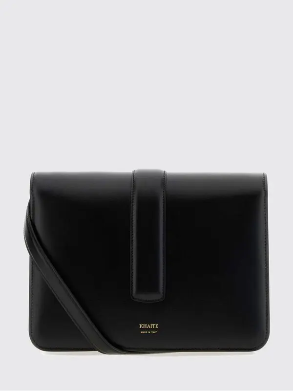 Khaite Blake Smooth Calfskin Leather Crossbody Bag With Flap - Black