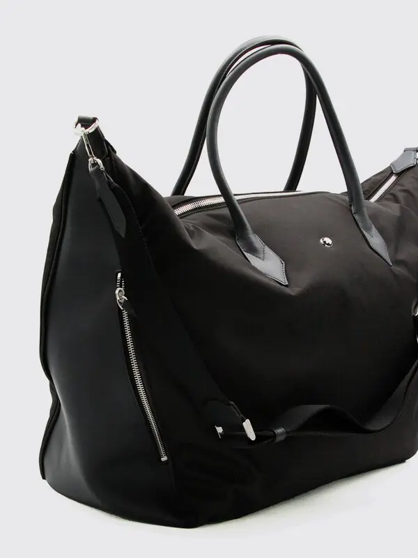 Montblanc Weekender Travel Bag In Nylon And Calfskin Leather - Grey