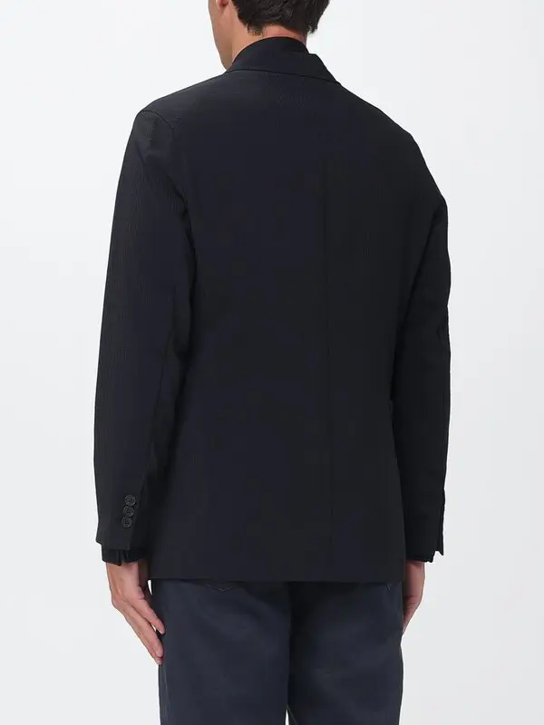 Emporio Armani Blazer With Notch Lapel - Black