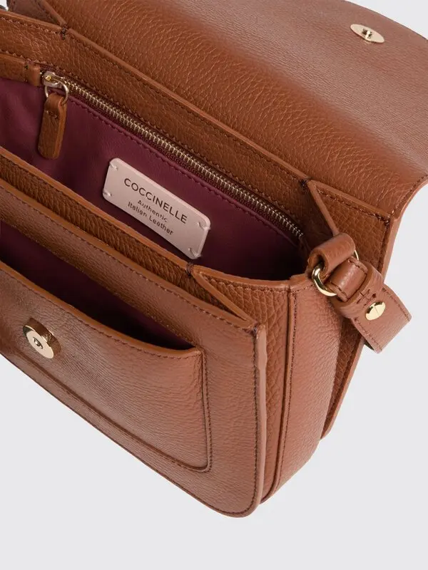 COCCINELLE Mini Bag With Gold Tone Clasp - Burnt