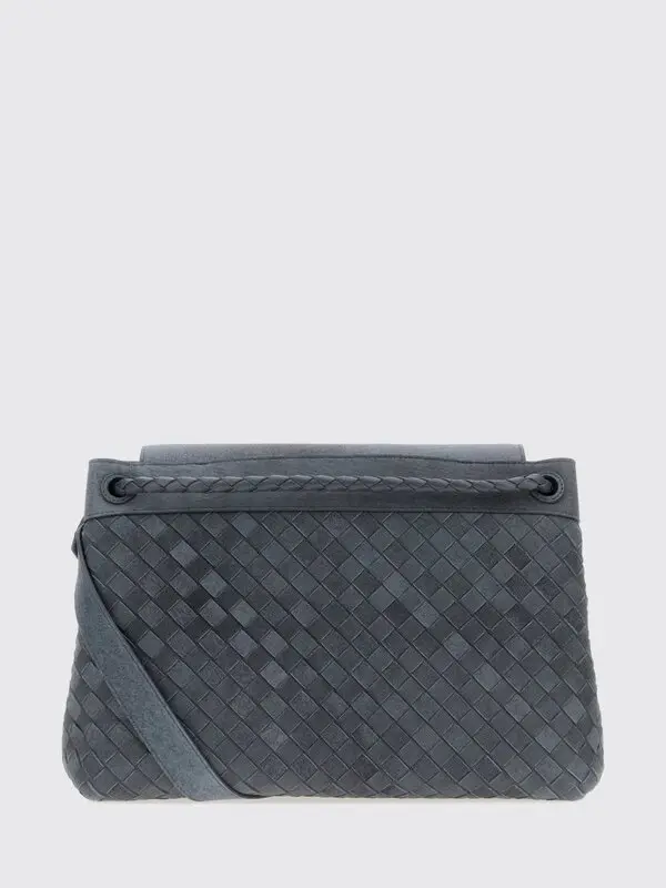 Bottega Veneta Andiamo Intrecciato Suede Lambskin Messenger Bag - Avion