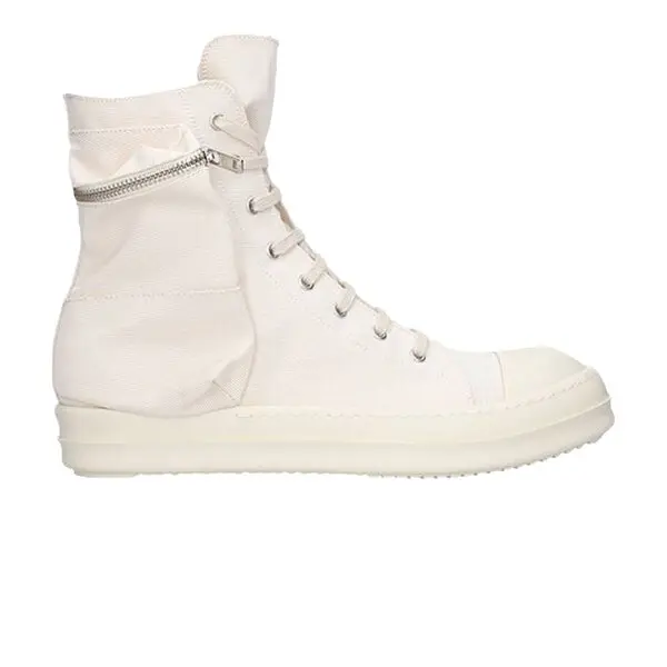 Rick Owens Gethsemane Cotton Cargo High Top Sneakers