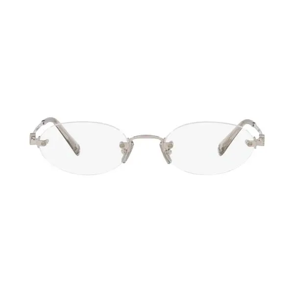 Miu Miu Oval Rimless Eyeglasses - Grey