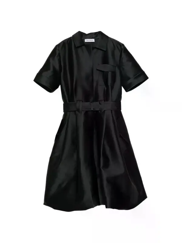 Dice Kayek Belted Satin-finish Dress