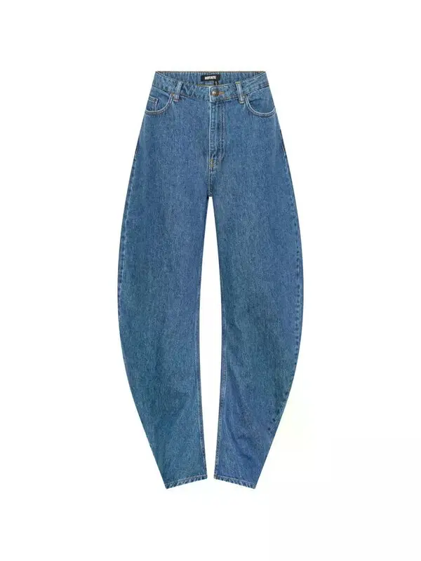 ROTATE BY BIRGER CHRISTENSEN Draped Barrel Leg Jeans