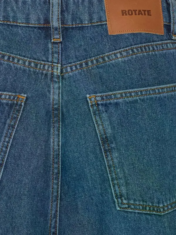 ROTATE BY BIRGER CHRISTENSEN Draped Barrel Leg Jeans