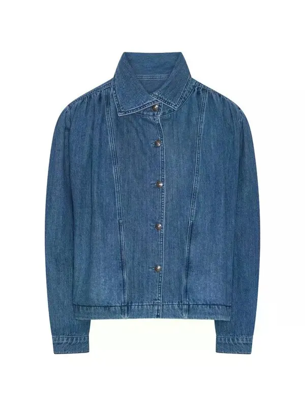 ROTATE BY BIRGER CHRISTENSEN Gathered Denim Jacket