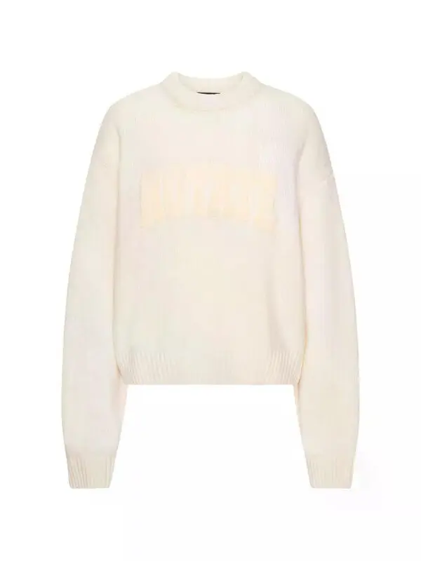 ROTATE BY BIRGER CHRISTENSEN Ribbed Knit Logo Crewneck Sweater
