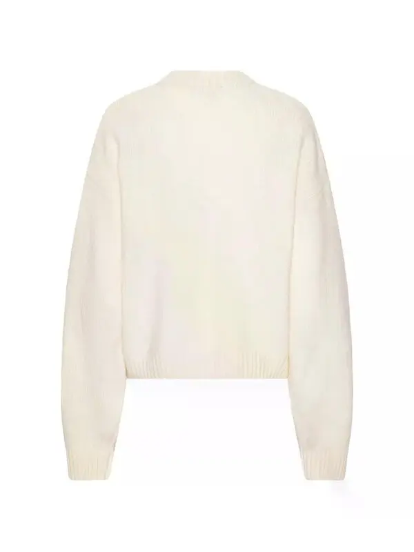 ROTATE BY BIRGER CHRISTENSEN Ribbed Knit Logo Crewneck Sweater