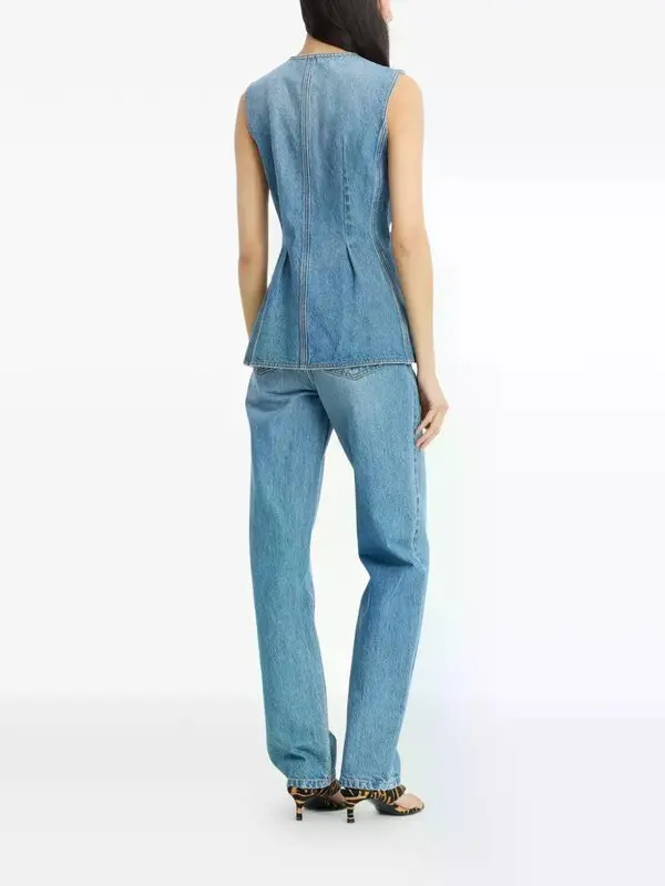 ROTATE BY BIRGER CHRISTENSEN Flared Hem Denim Vest