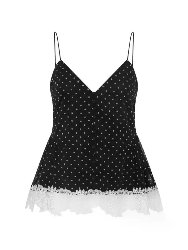 ROTATE BY BIRGER CHRISTENSEN Polka Dot Lace Trim Camisole