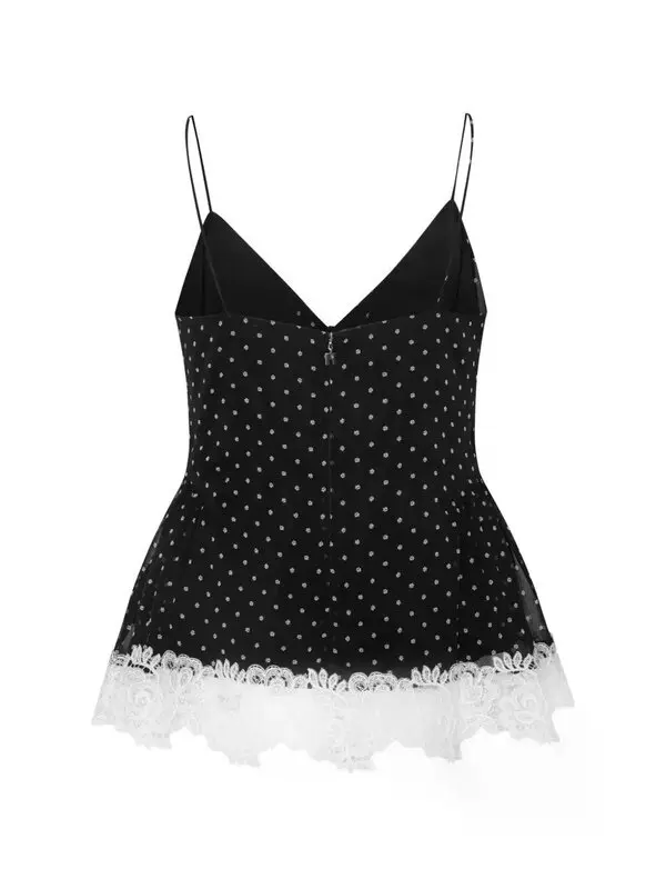 ROTATE BY BIRGER CHRISTENSEN Polka Dot Lace Trim Camisole
