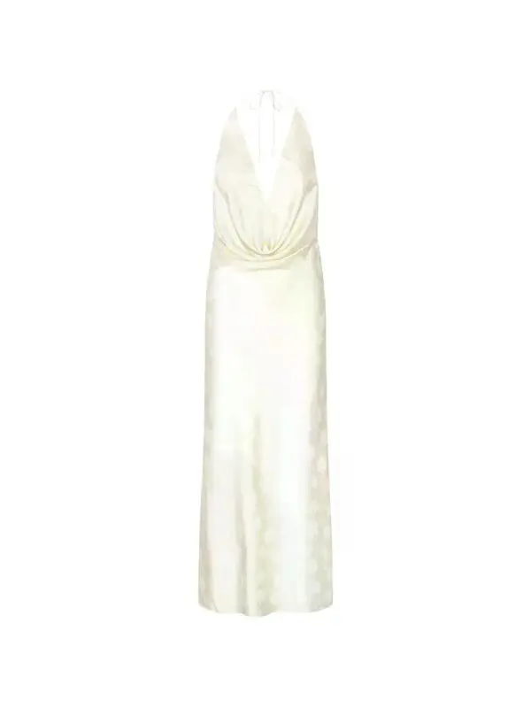 ROTATE BY BIRGER CHRISTENSEN White Floral Print" Halterneck Maxi Dress