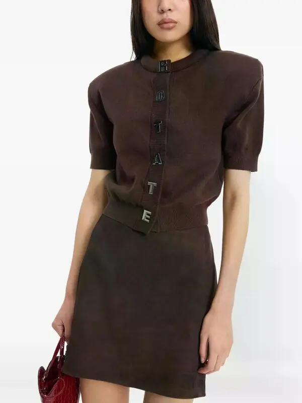 ROTATE BY BIRGER CHRISTENSEN Short-sleeved Cardigan - Brown
