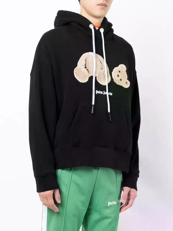 Palm Angels Bear Motif Hoodie - Black