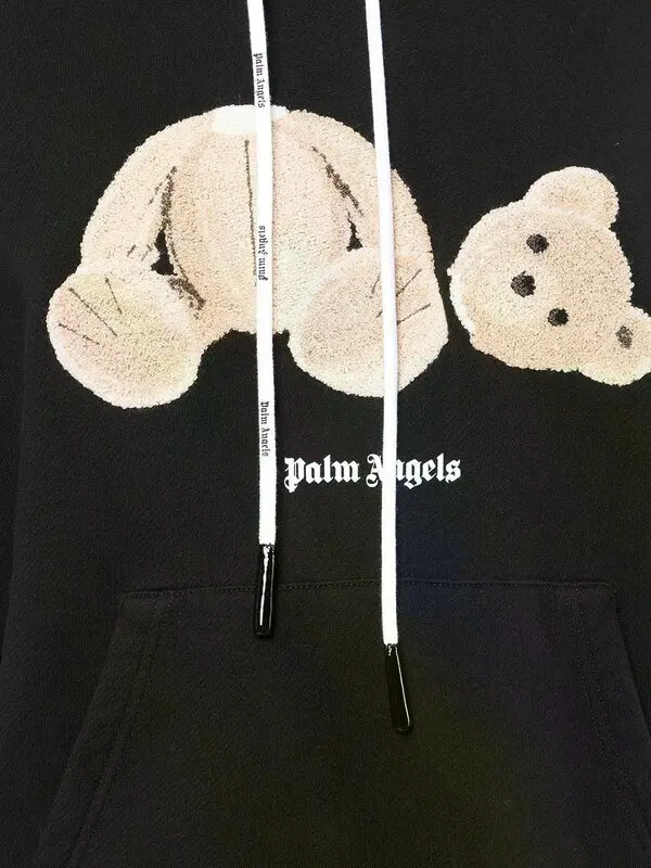 Palm Angels Bear Motif Hoodie - Black
