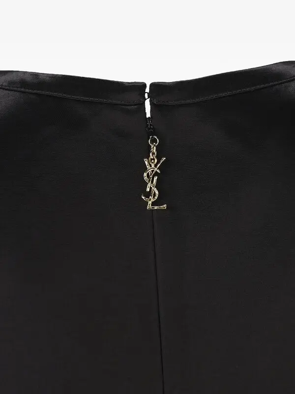 Saint Laurent Cassandre Sheath Dress In Satin