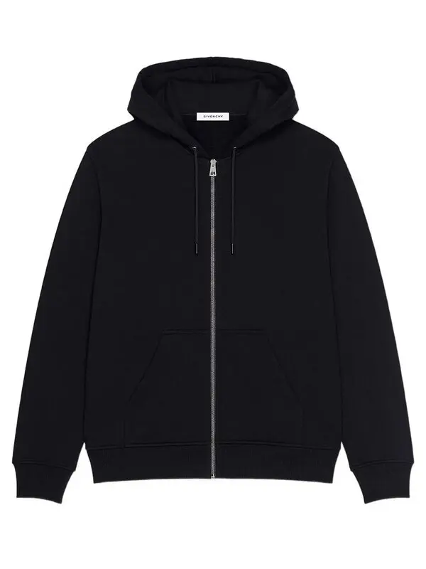 Givenchy Hooded Sweatshirt With Zip In Brushed Fabric